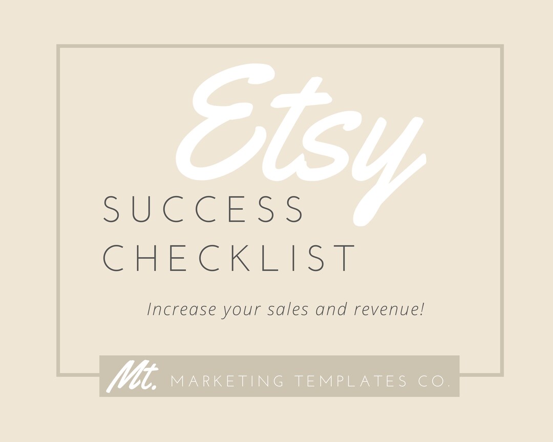 Etsy Seller Success Checklist | Increase Sales and Revenue With This ...