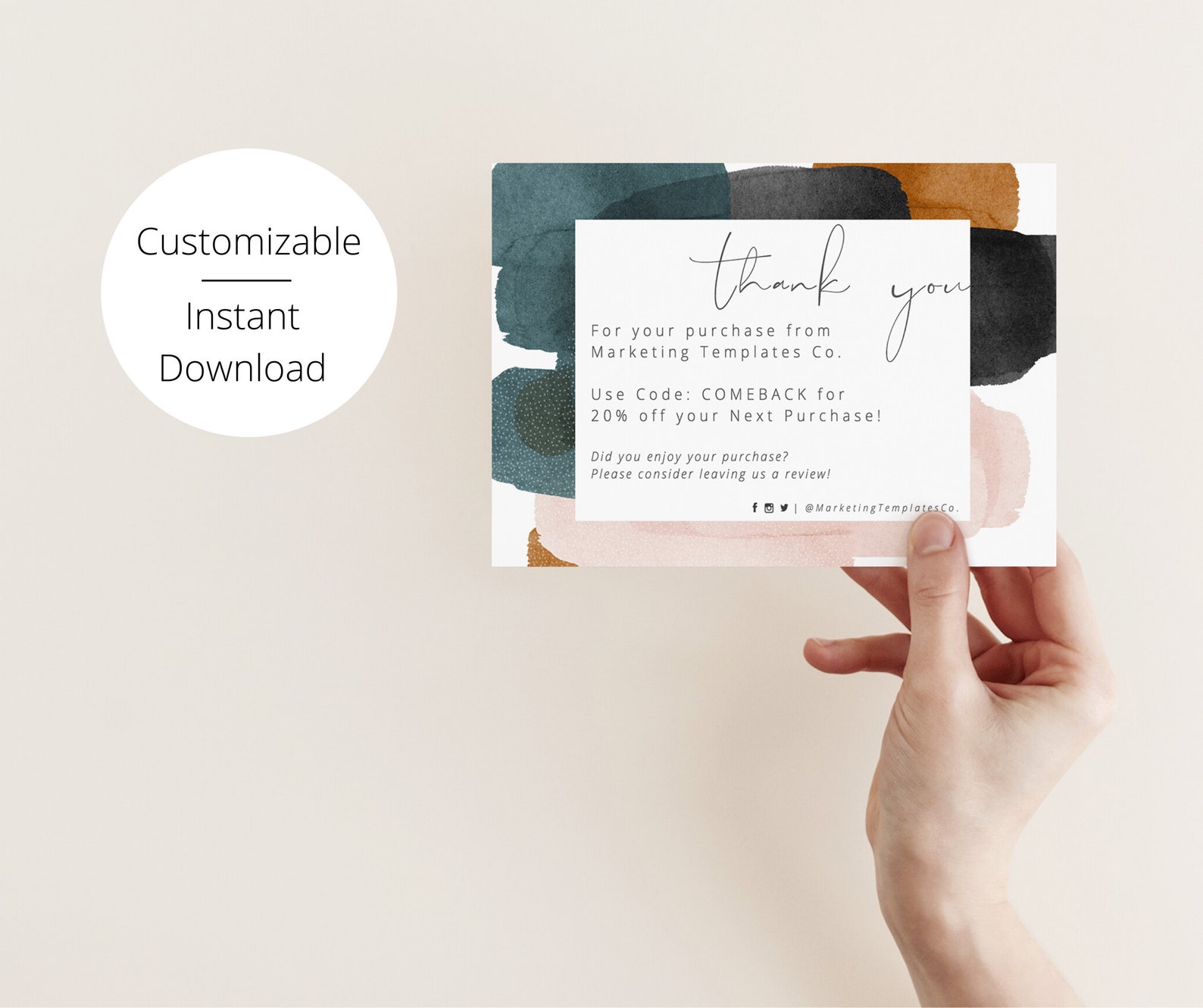 Thank You Card Inserts Business Thank You Cards Modern - Etsy