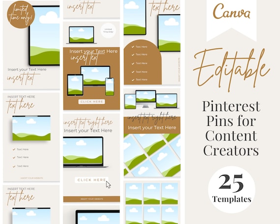 Pinterest Pins for Content Creator Pinterest Marketing | Etsy