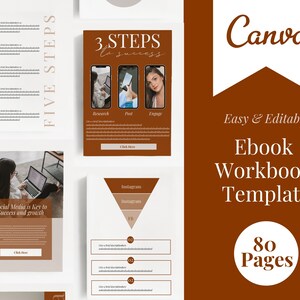 Canva Ebook Template | Editable Workbook Template | Course Workbook ...