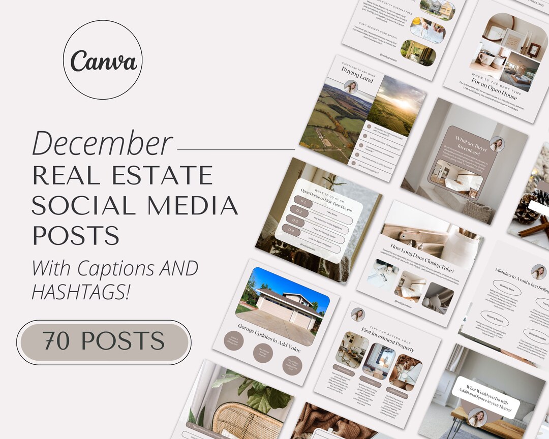 December Real Estate Agent Social Media Posts With Captions | Real ...