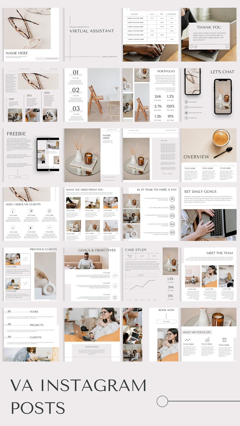 Virtual Assistant Instagram Post Templates Bundle Social - Etsy