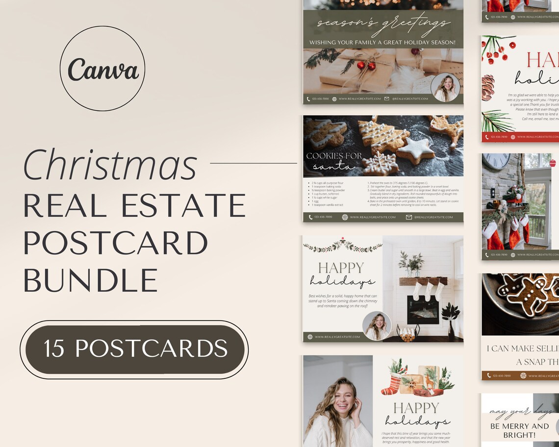 Christmas Real Estate Agent Postcards Winter Real Estate - Etsy