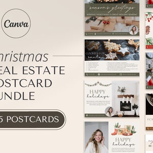 Christmas Real Estate Agent Postcards | Winter Real Estate Marketing ...
