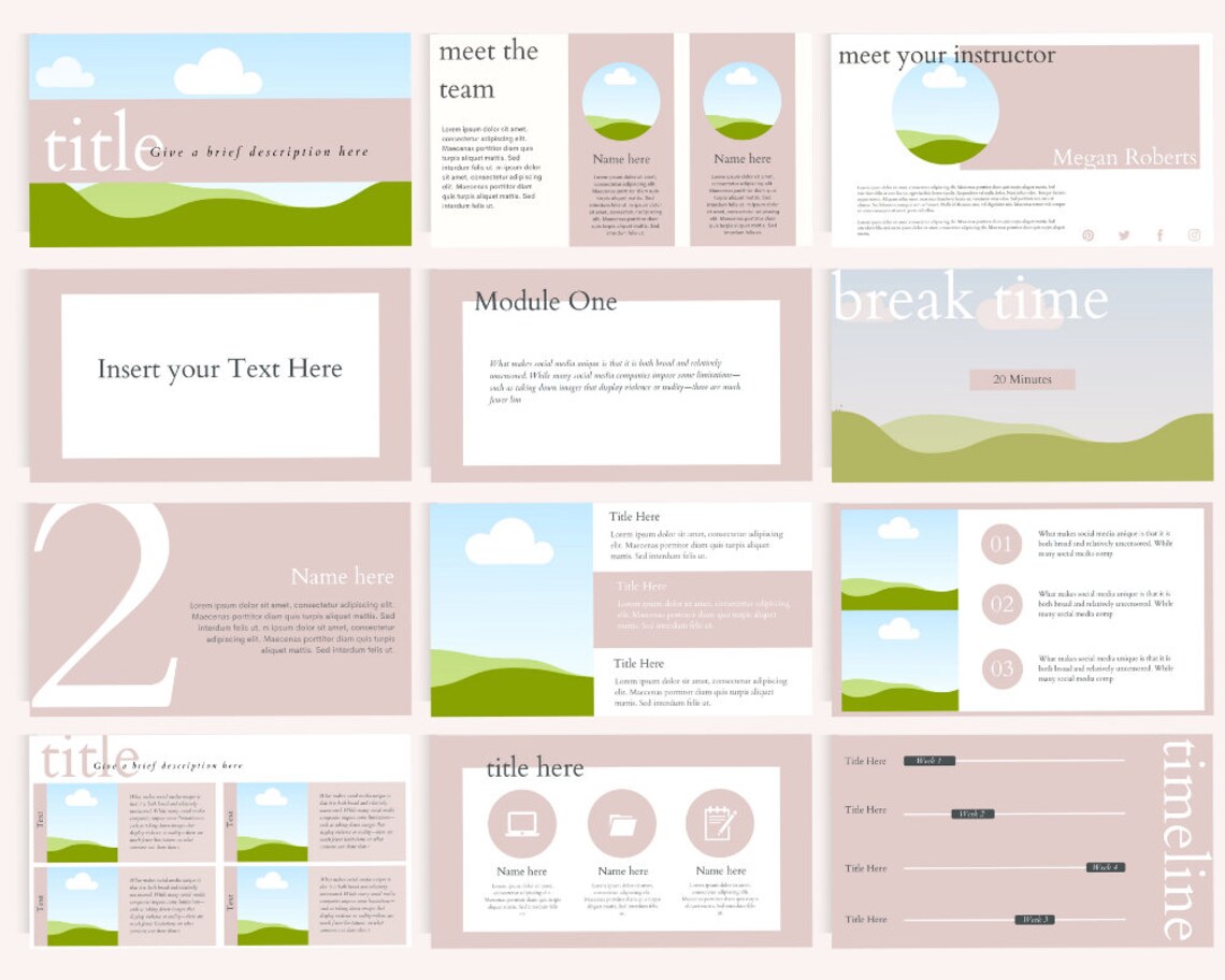 Slide Deck Templates Webinar Templates Slide Presentation | Etsy