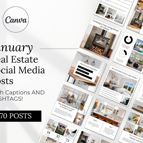 January Real Estate Agent Social Media Posts With Captions - Etsy
