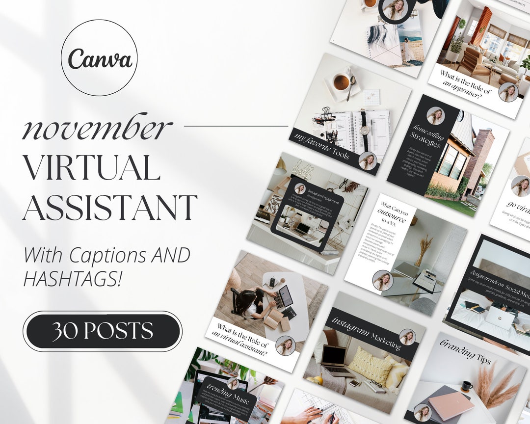 November Virtual Assistant Instagram Posts With Captions VA Instagram ...
