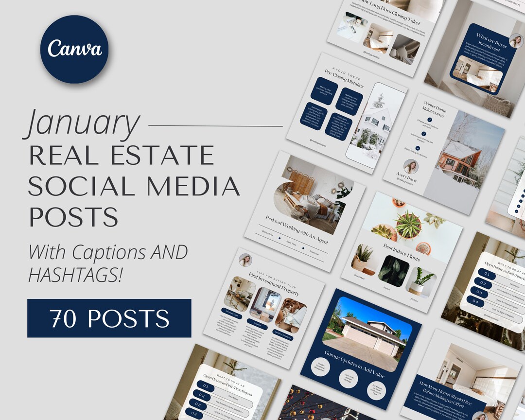 January Real Estate Agent Social Media Posts With Captions | Real ...