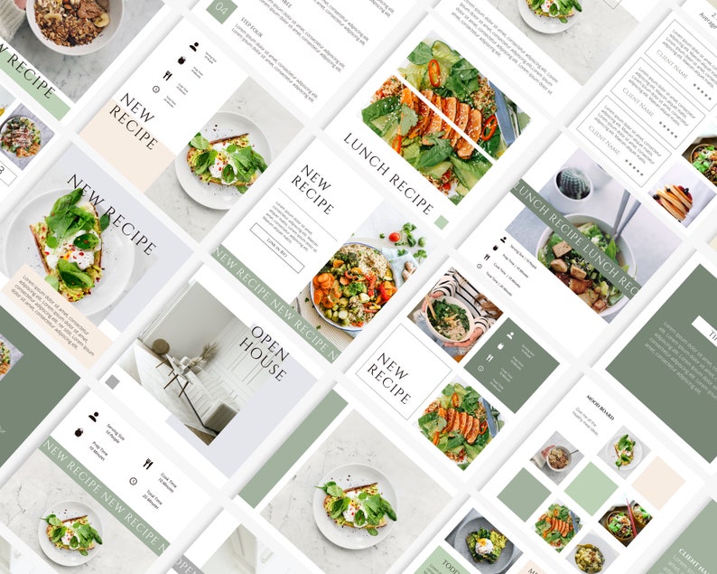 Food Blog Social Media Posts Recipe Ebook Branding | Etsy