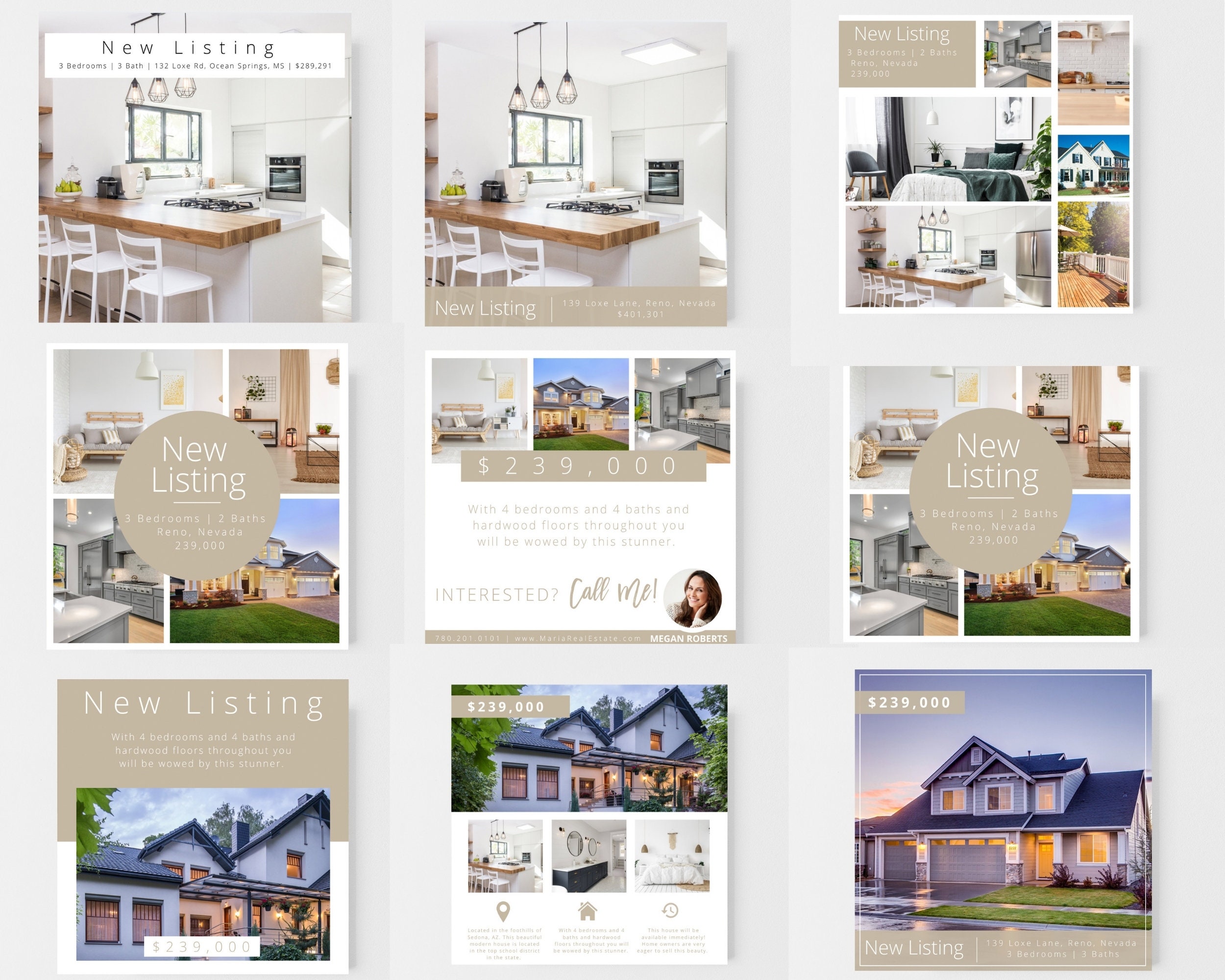 Real Estate Listing Social Media Posts Real Estate Social | Etsy