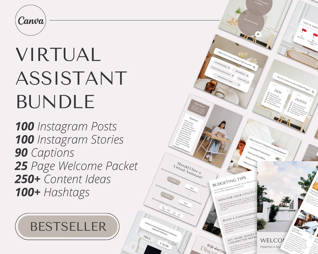 Virtual Assistanttemplate Bundle | Social Media Templates | VA ...