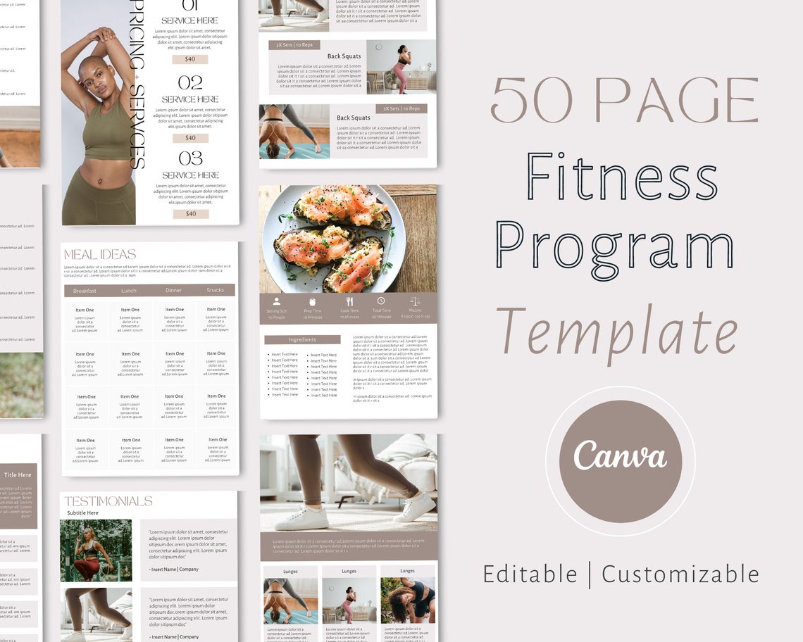 Fitness Ebook Template Fitness Program Planner Fitness - Etsy