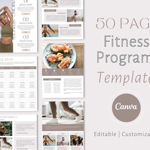Fitness Ebook Template Fitness Program Planner Fitness - Etsy