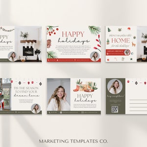 Christmas Real Estate Agent Postcards | Winter Real Estate Marketing ...