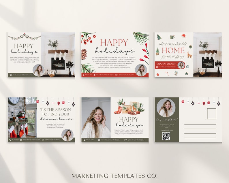 Christmas Real Estate Agent Postcards Winter Real Estate - Etsy