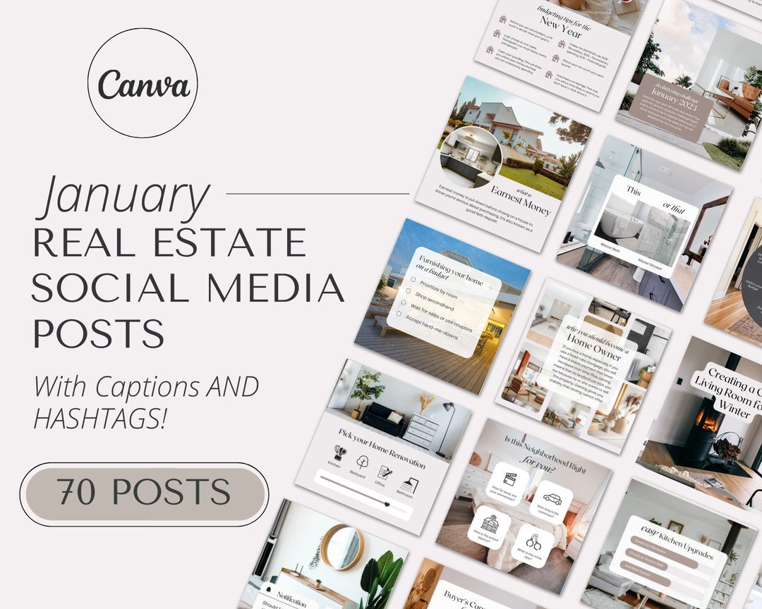 January Real Estate Agent Social Media Posts With Captions | Real ...
