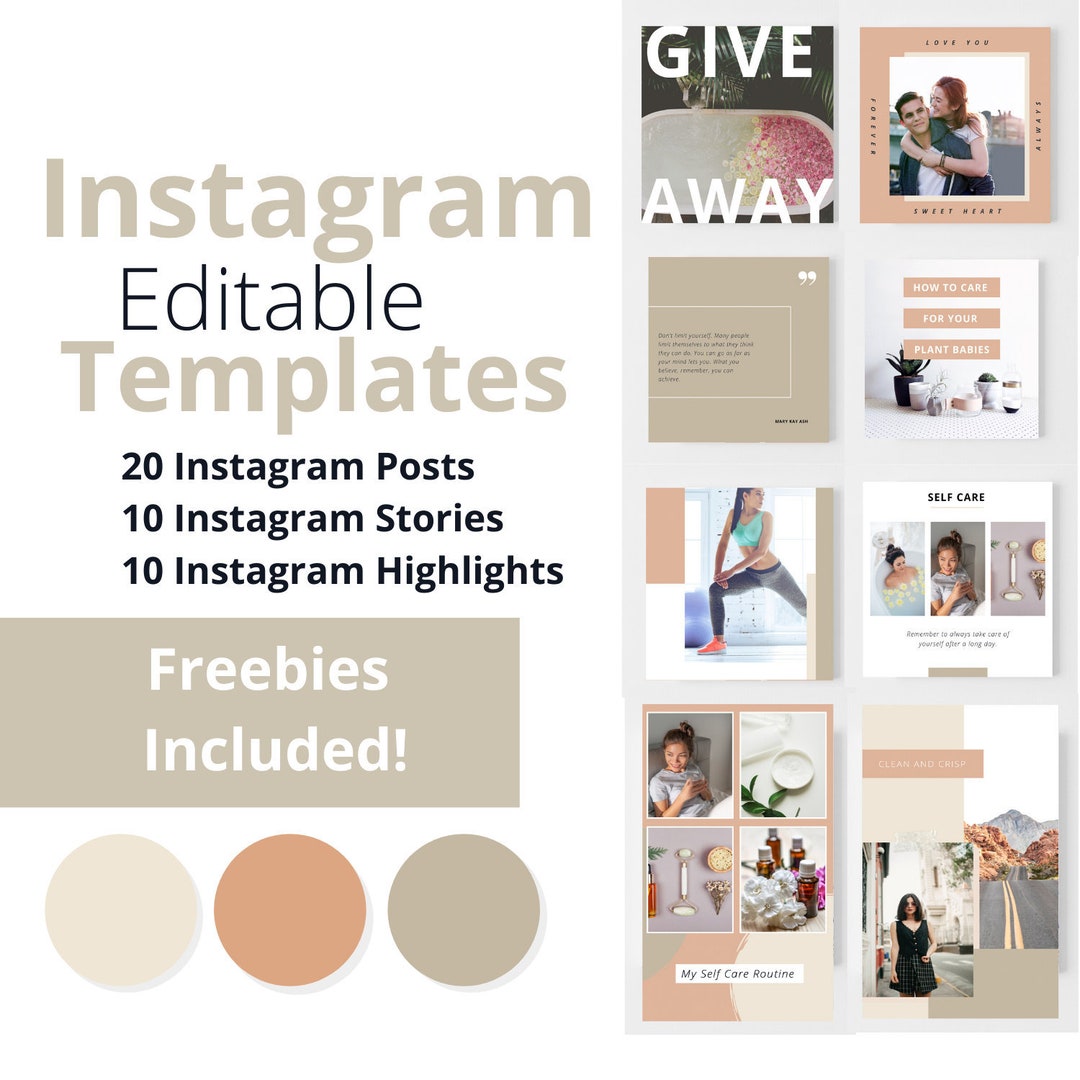 Editable Instagram Post Templates Instagram Story Templates Instagram ...