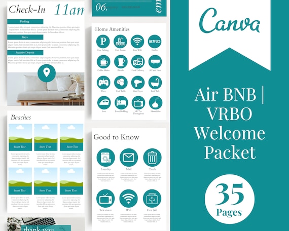 Airbnb Welcome Packet Airbnb Template VRBO Welcome Packet | Etsy