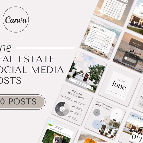 Real Estate July Social Media Posts Real Estate Marketing - Etsy