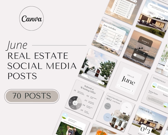 June Real Estate Agent Social Media Posts Real Estate - Etsy