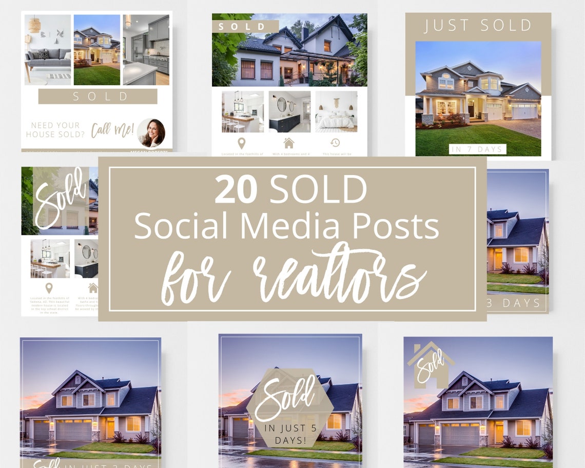 Real Estate Sold Social Media Posts Real Estate Social Media | Etsy