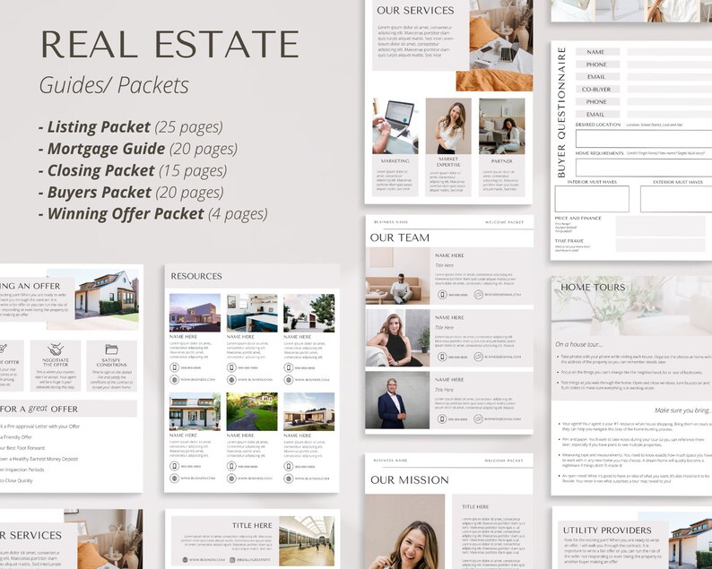 Real Estate Agent Marketing Templates Bundle Realtor - Etsy