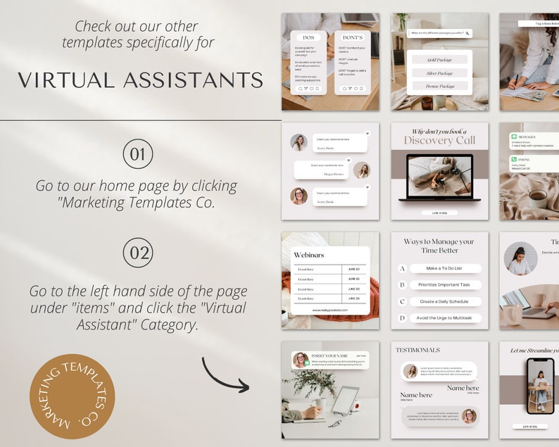Social Media Content Ideas for Virtual Assistant Virtual - Etsy