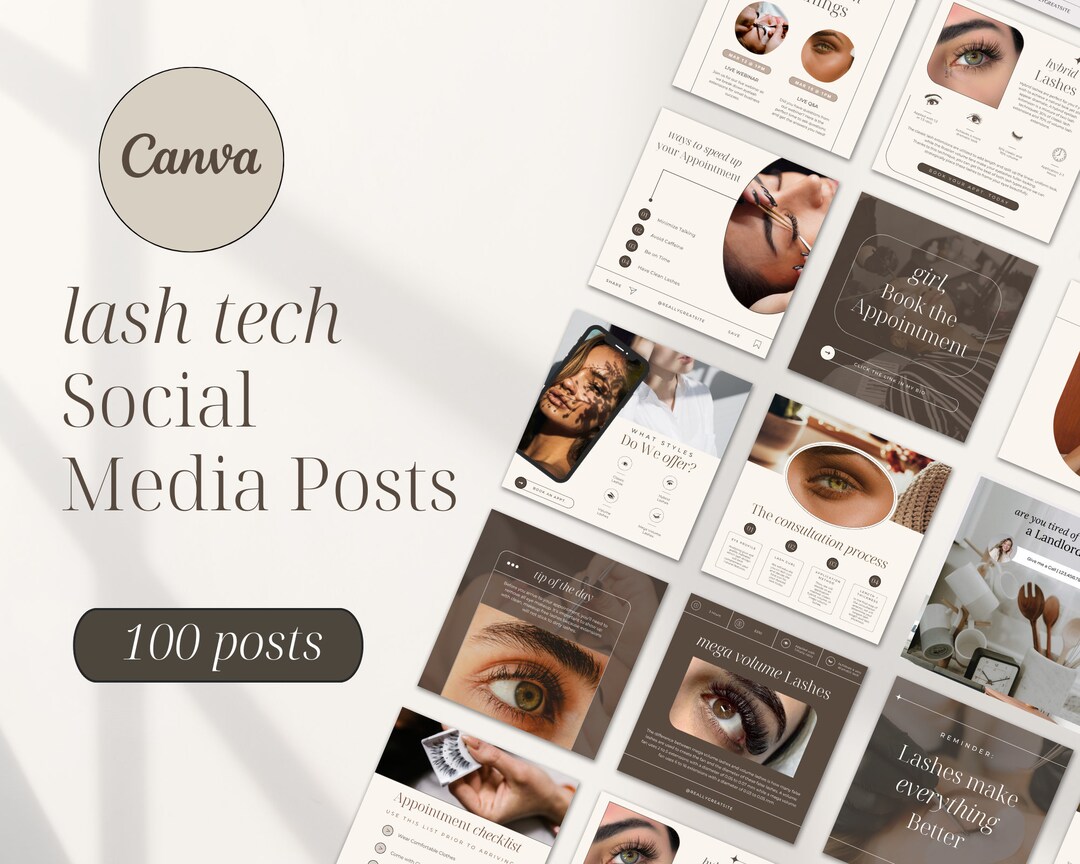 Lash Tech Instagram Post Templates | Beauty Social Media Posts | Lash ...