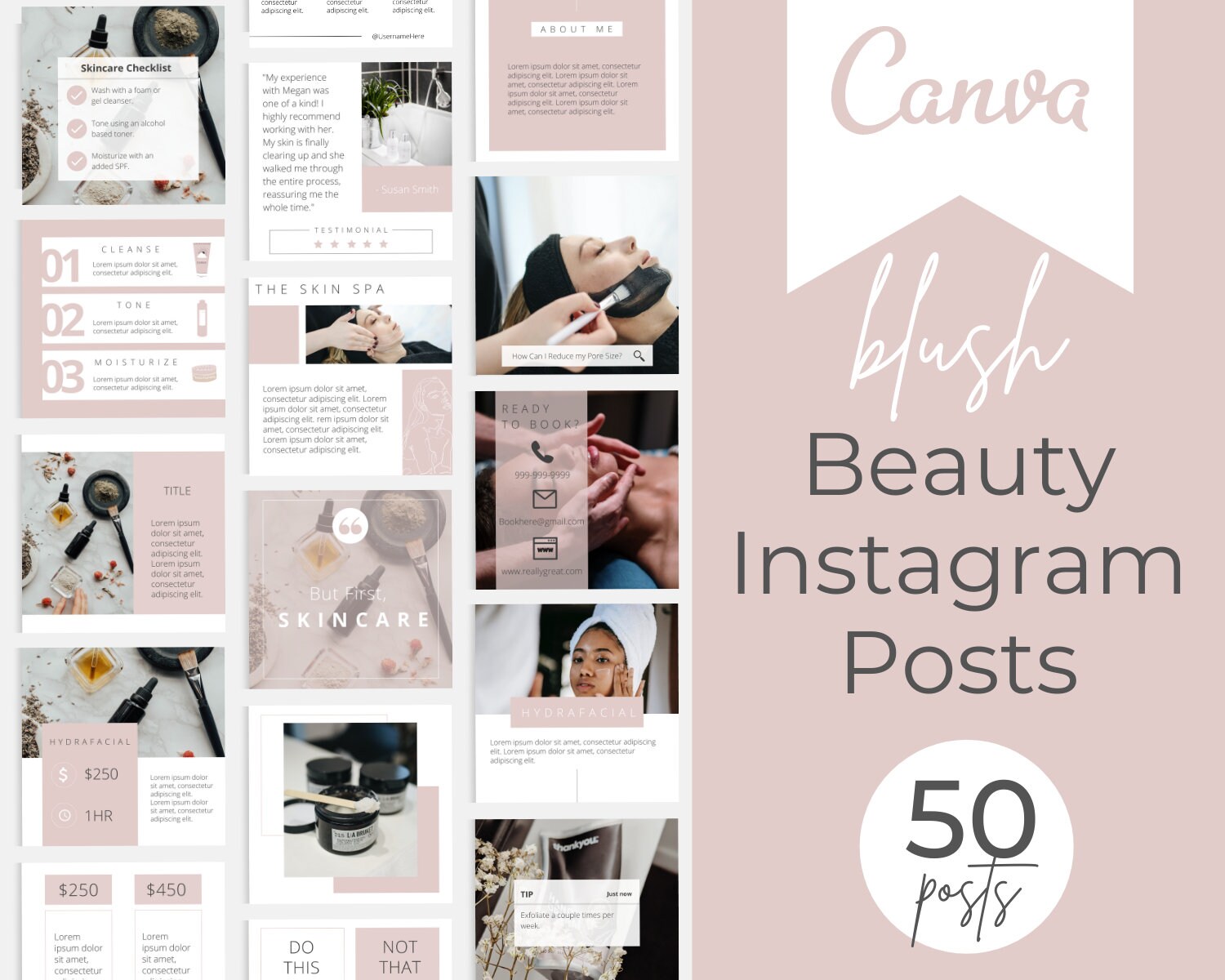 Beauty Instagram Post Templates Beauty Social Media Posts - Etsy