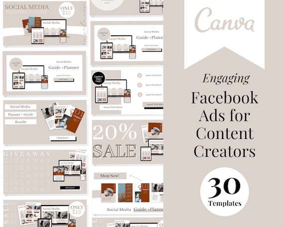 Facebook Ad Templates for Ebooks Social Media Template | Etsy