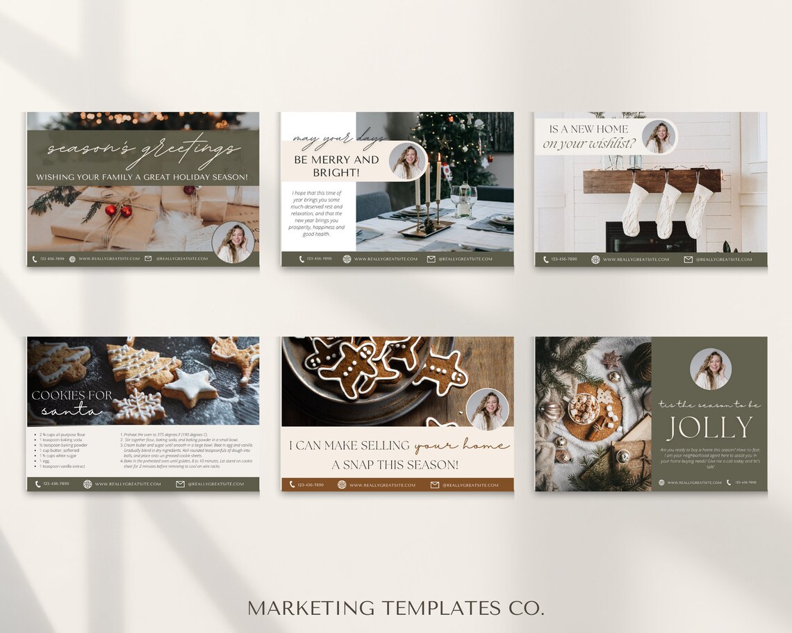 Christmas Real Estate Agent Postcards Winter Real Estate - Etsy