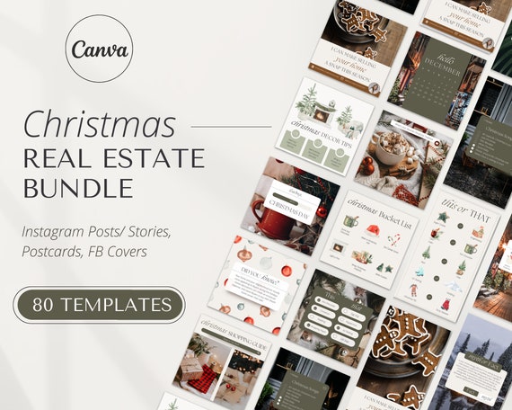 Christmas Real Estate Agent Marketing Templates Winter Real - Etsy