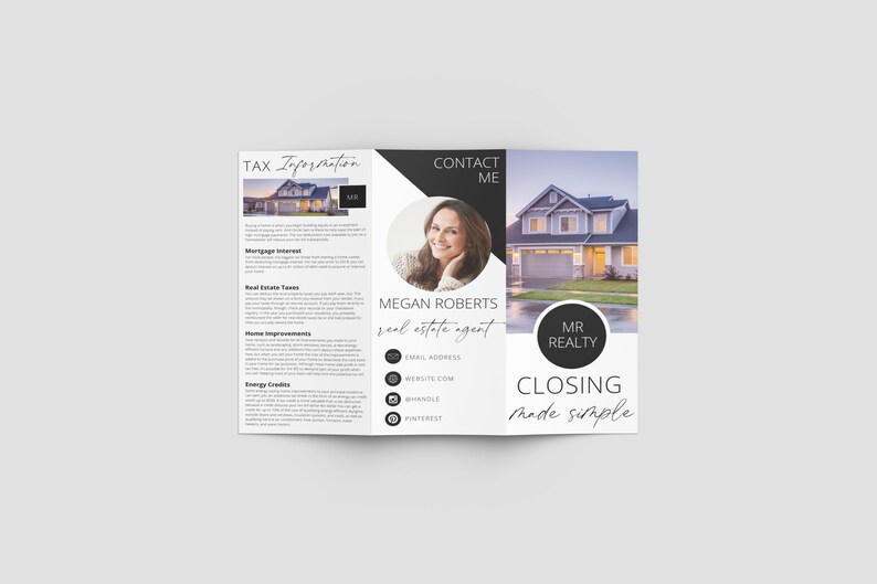 Real Estate Closing Brochure Editable Realtor Brochure - Etsy