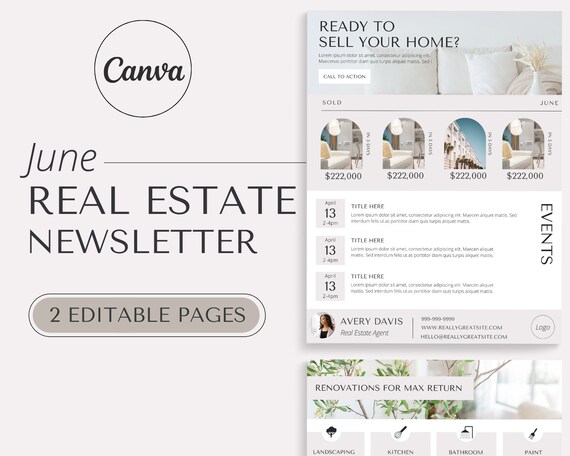 Real Estate Agent June Newsletter Real Estate Flyer Real - Etsy