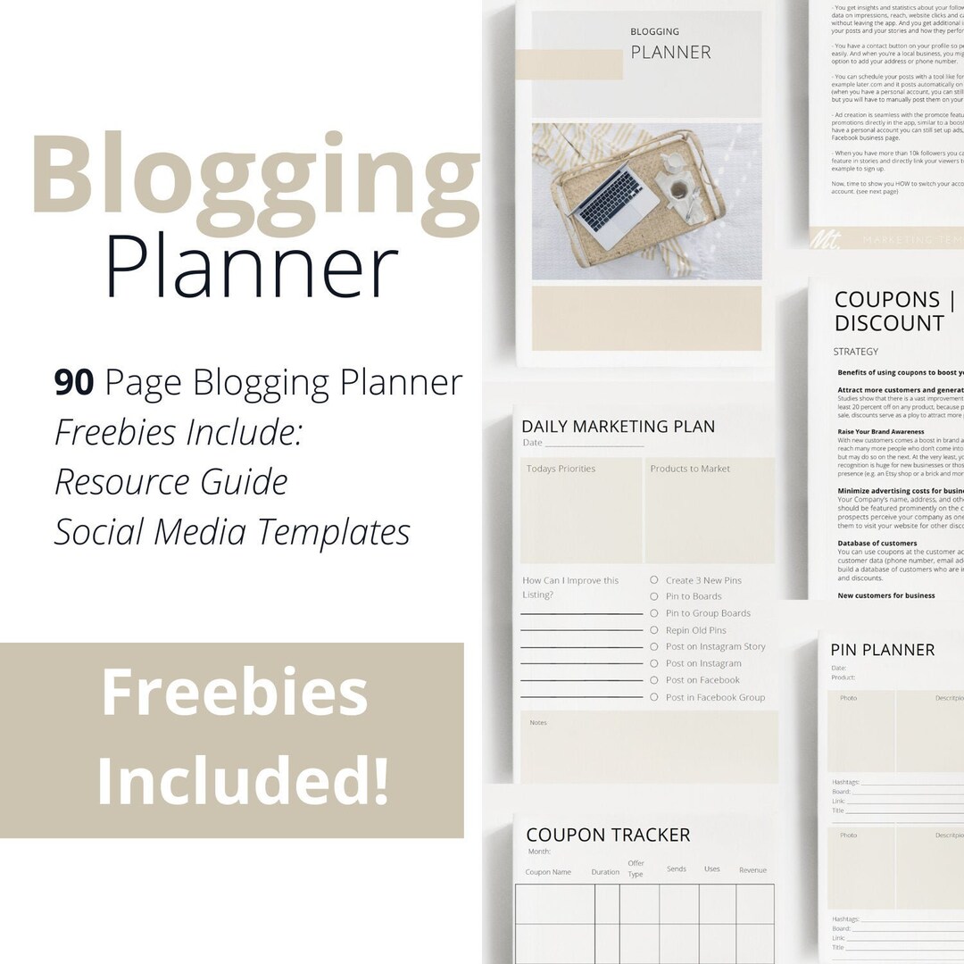 Printable Blog Planner | Blogging Planner | Planner for Bloggers | Blog ...