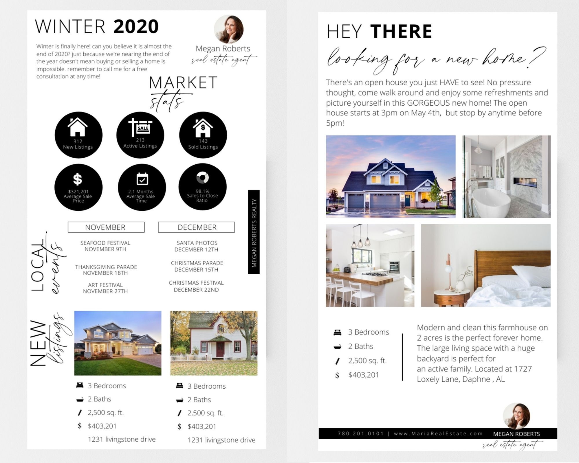 Real Estate Email Templates for Mailchimp Editable Realtor - Etsy