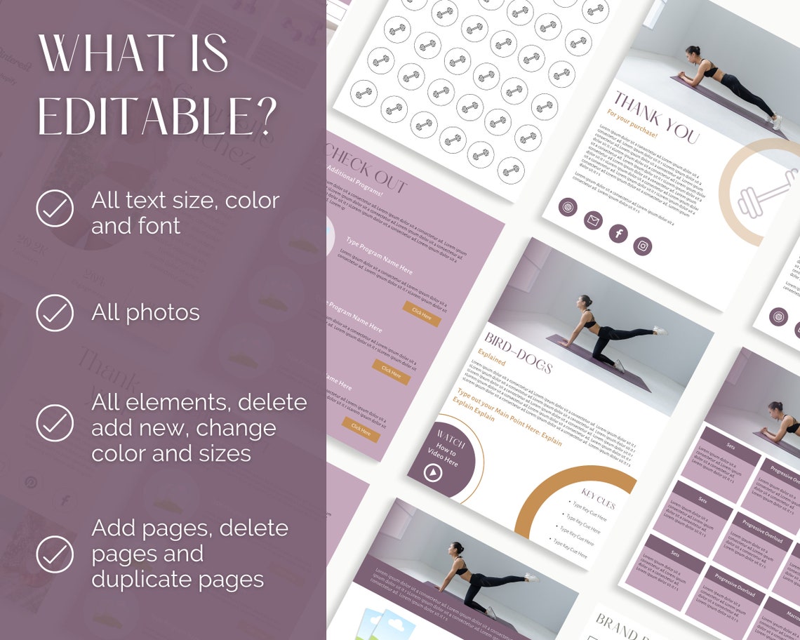 Fitness Ebook Template Fitness Program Planner Fitness | Etsy