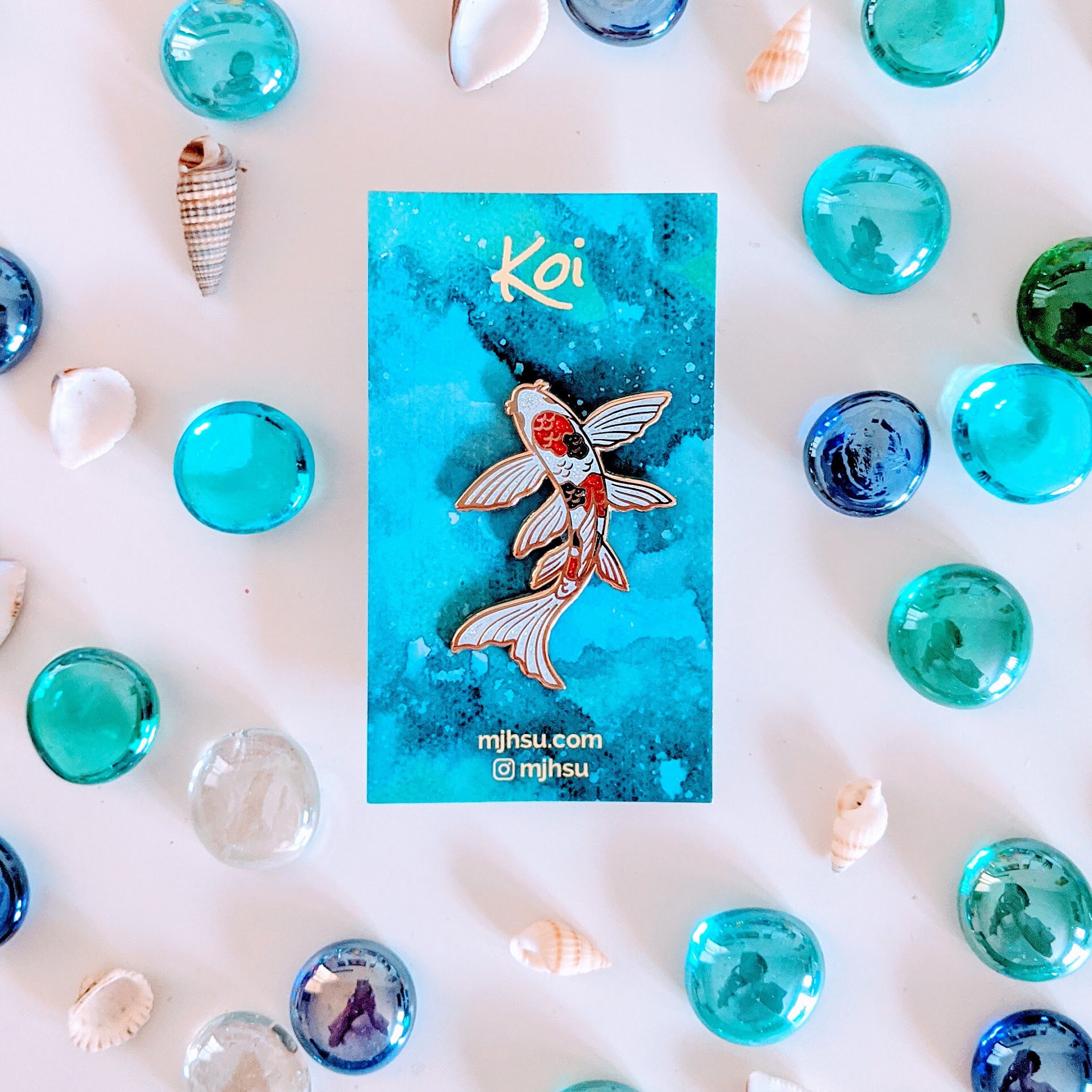 Koi Fish Glitter Enamel Pin - Etsy