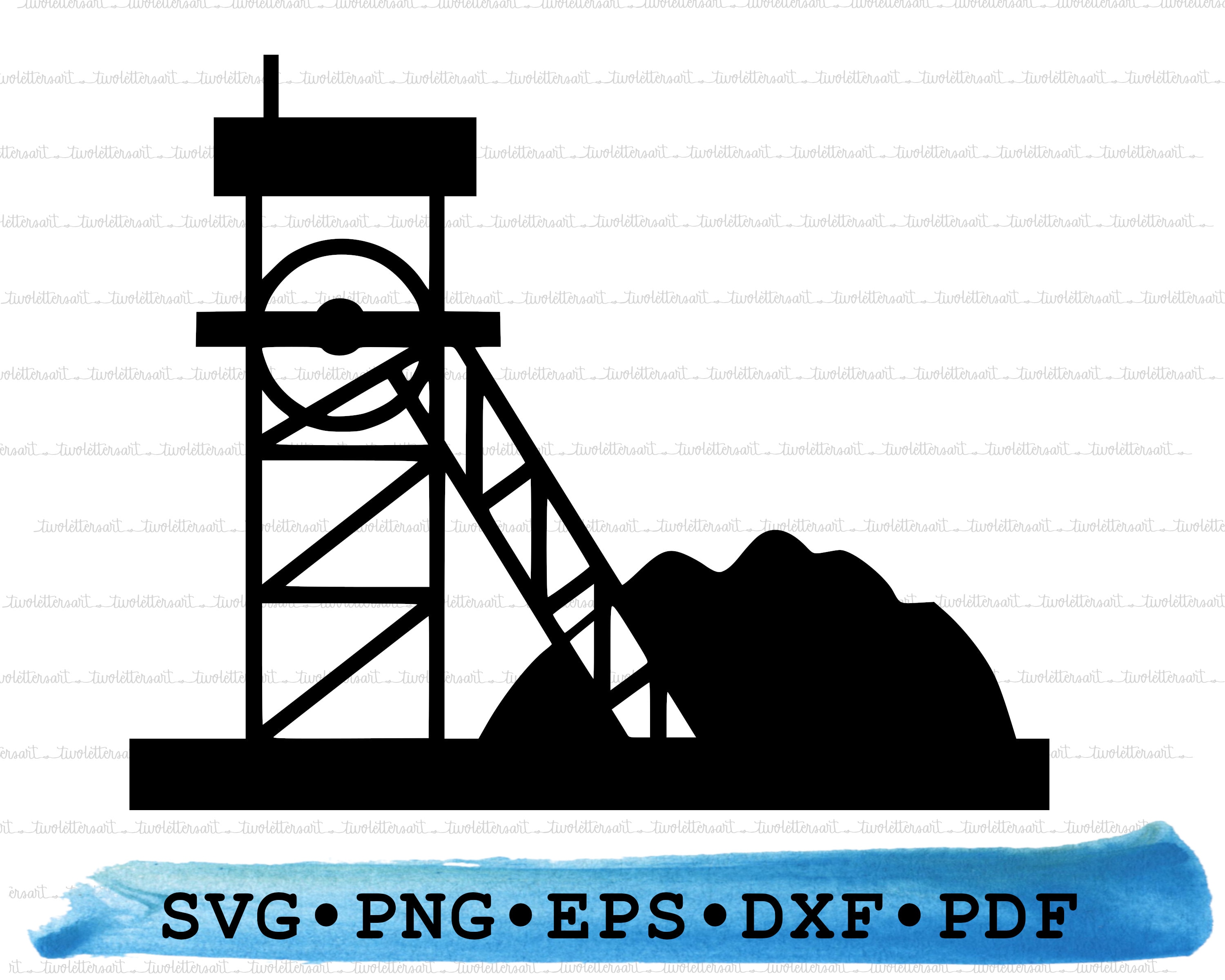 Coal Mine Silhouette, Coal Mine Svg, Coal Mine Png, Coal Mine Cricut ...
