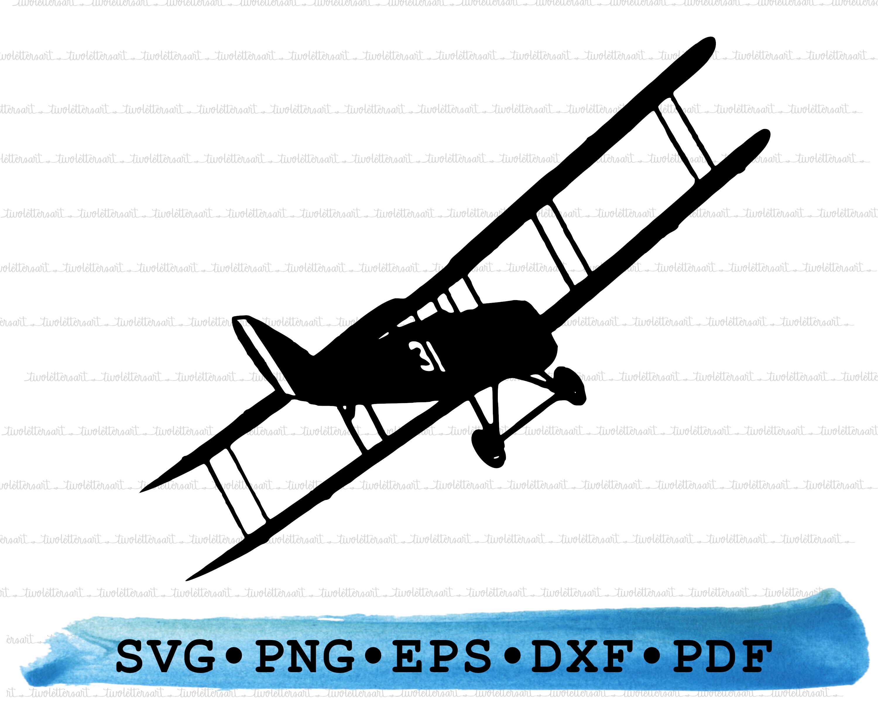 Biplane Silhouette, Biplane Svg, Biplane Png, Biplane Cricut, Airplane ...