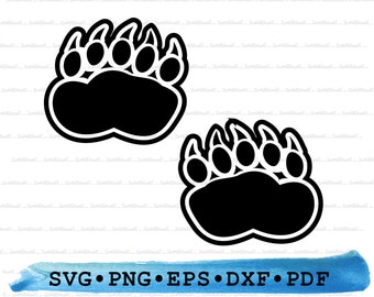 Bear Paw Bundle SVG Bundle File, Bear Claw Print Silhouette Cut File ...