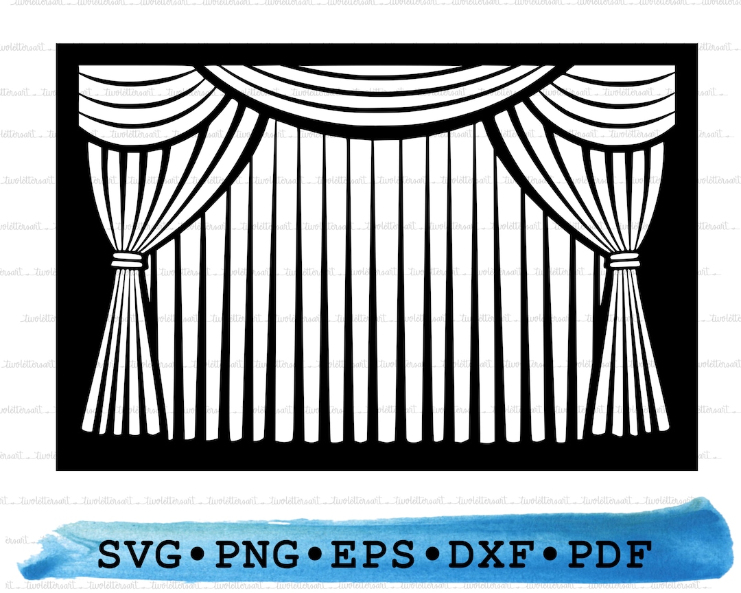 Curtain Svg, Cinema Drapes Silhouette, Theatre Play Cricut Transparent ...