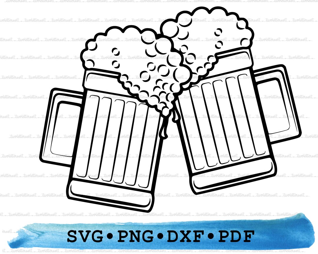 Beer Mugs Svg, Beer Mugs Silhouette, Clinking Cheers Alcohol Cricut ...
