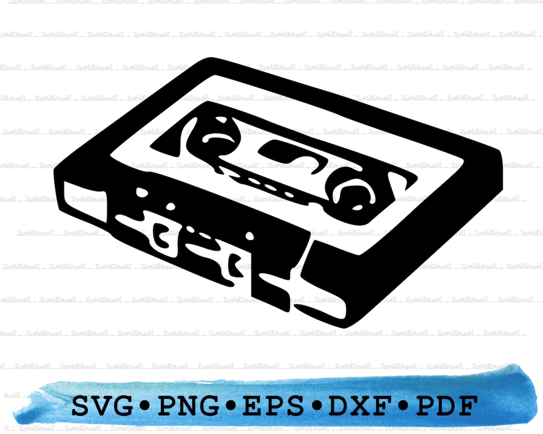 Cassette Tape Svg Dxf Png Eps Pdf, Retro Audio Silhouette Cut File ...