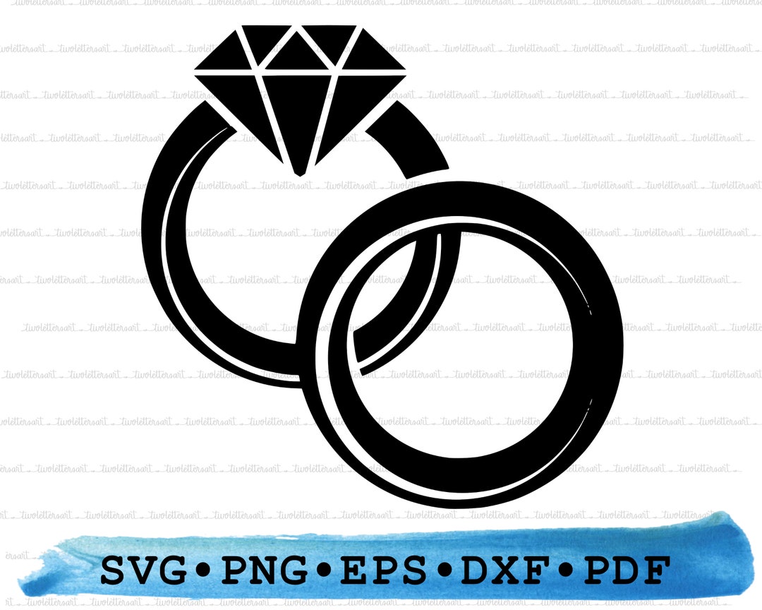 Silueta de anillos de boda SVG, PNG, DXF, PDf y eps: icono de ...