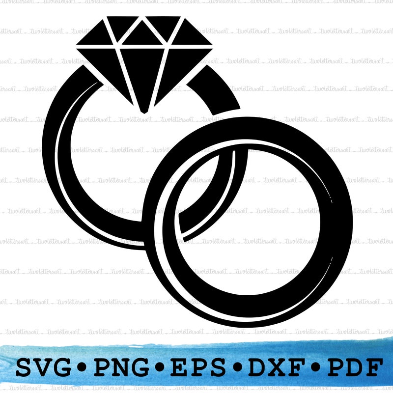 Wedding Two Rings Svg - Etsy