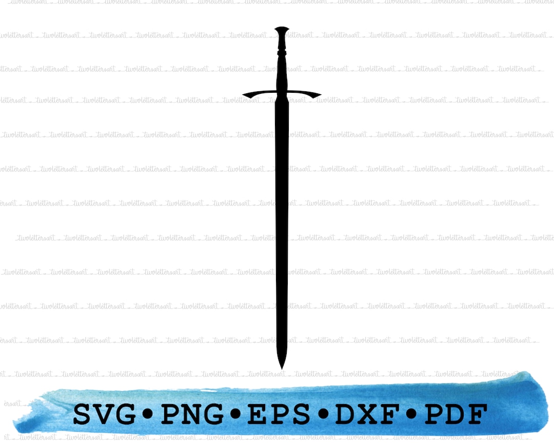Espada Svg, espada Silueta, hoja medieval Excalibur Cricut Contorno ...