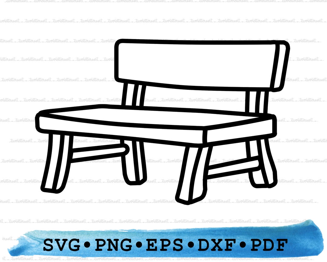 Wooden Bench Svg Dxf Png Eps Pdf – Park Silhouette Cut File Cricut ...