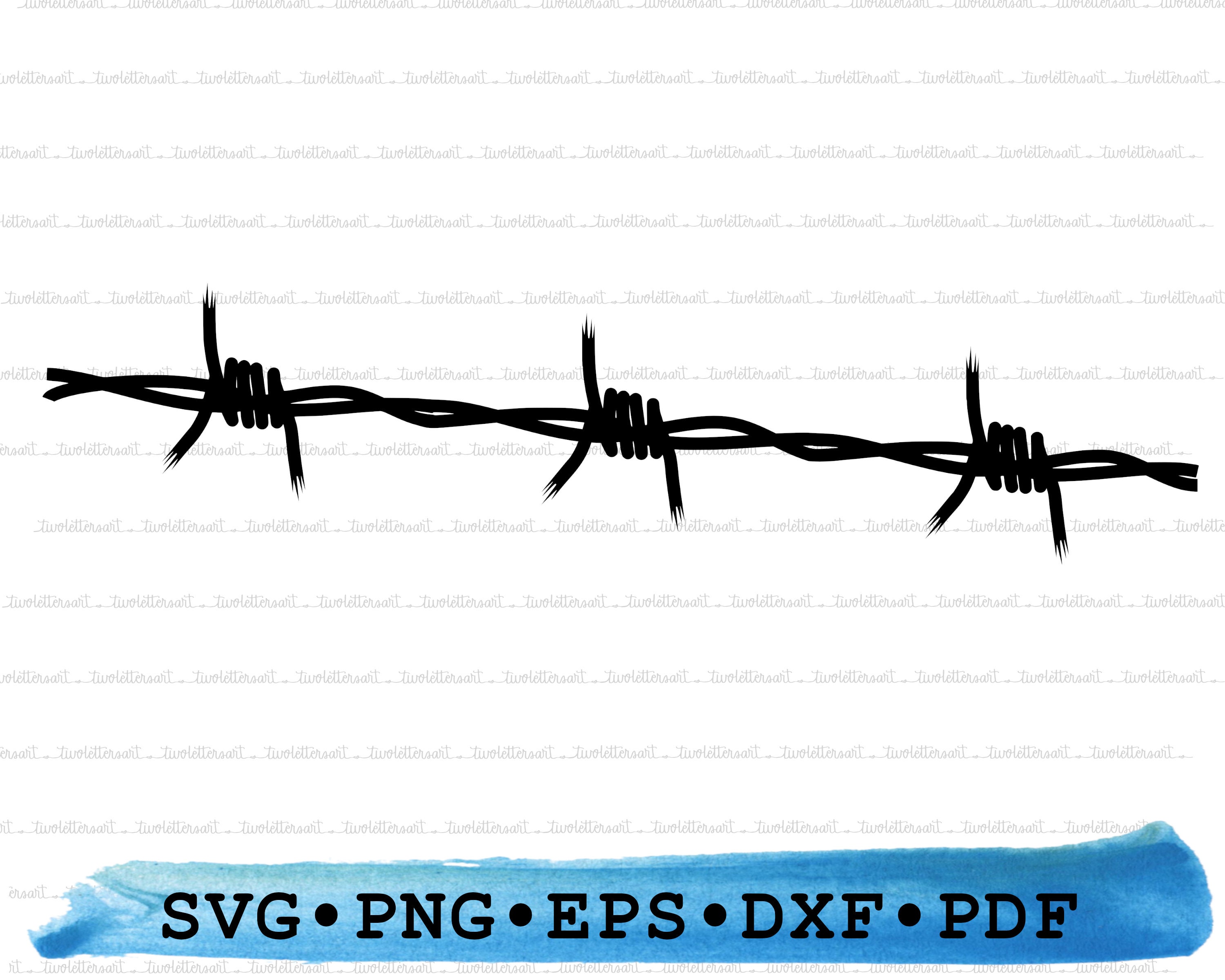 Barbed Wire Silhouette, Barbed Wire Svg, Prison Farm Fence, Cricut ...
