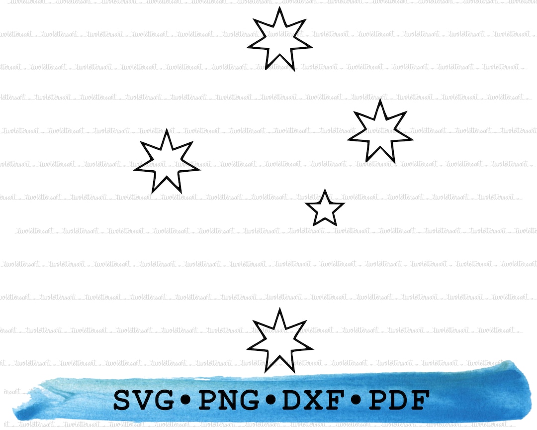 Southern Cross Svg, Star Silhouette, Constellation Australia Cricut ...